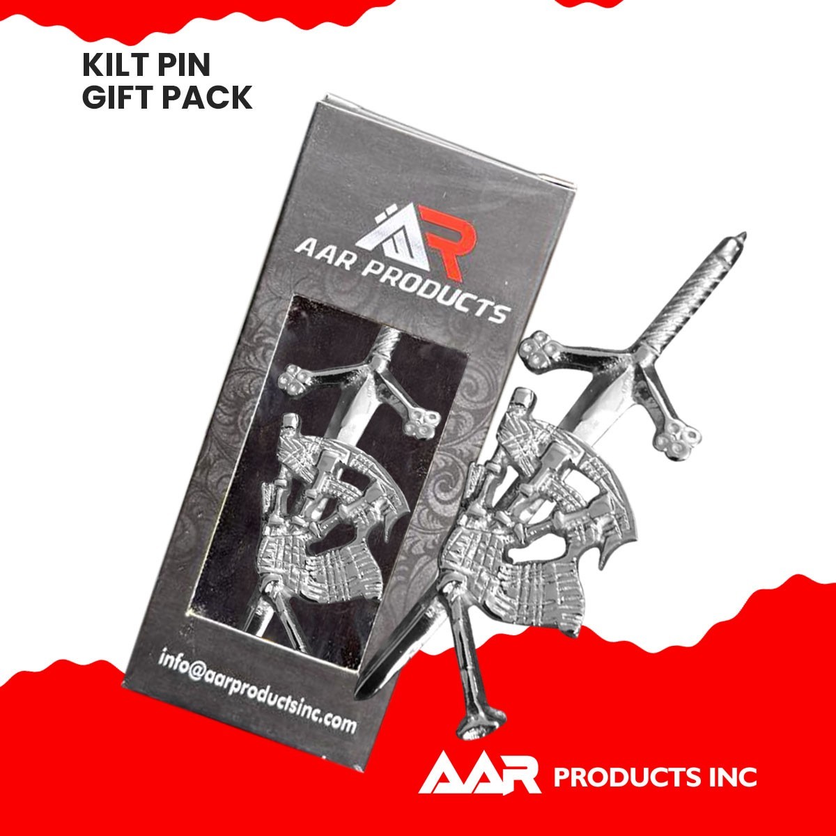 Scottish Kilt Pins Bagpipe Piper Sword Highland Kilts Pin Chrome Finish ...