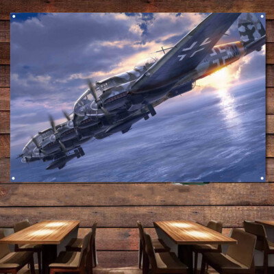He 111Z-2 w BV.246 bomber Poster Wall Art Flag Air Force Military Art ...