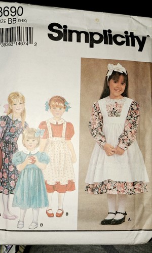 Simplicity 8690, 90's Sewing Pattern, Toddler/Girls/Child's Dress ...