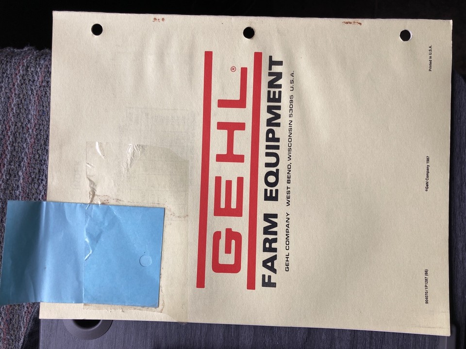 Unsealed Gehl 214/215 Finger Wheel Rakes WR214/WR215 Manual Form No ...