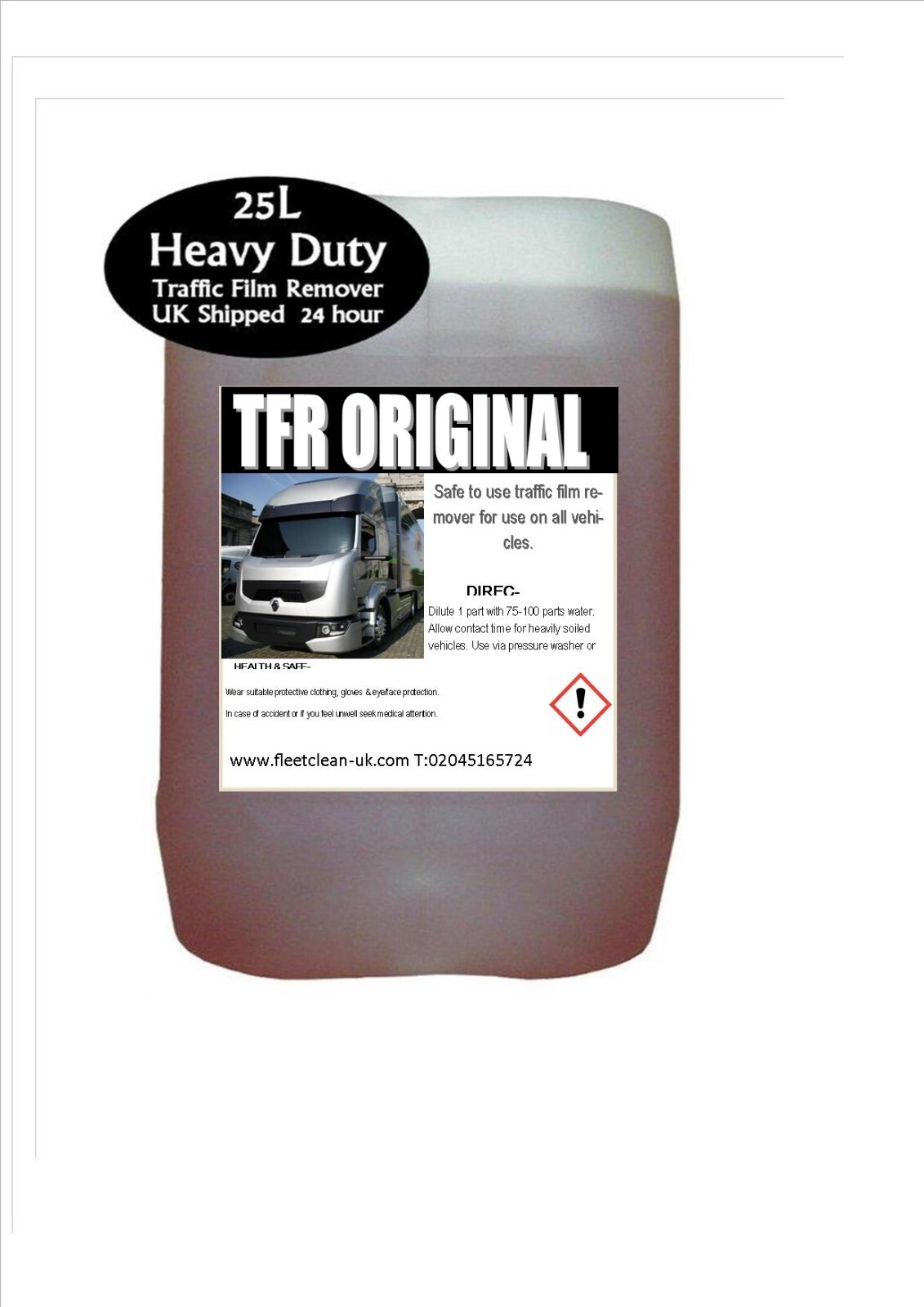 25L TFR Original Traffic Film Remover Car/Bus Truckwash Cleaner ...
