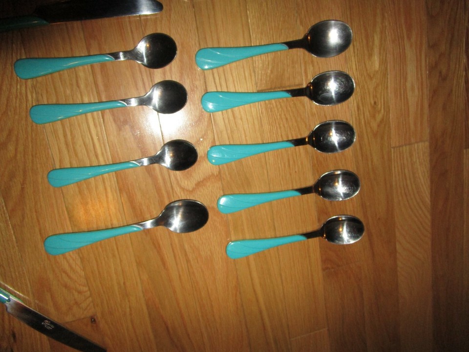Vintage Fiesta Turquoise 20 Pieces FORKS SPOONS Flatware Silverware ...