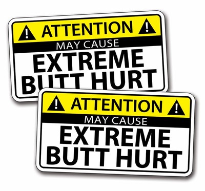 Butt Hurt Warning Sticker Vinyl Decal 4x4 Off Road Motorcycle Vehicle ...