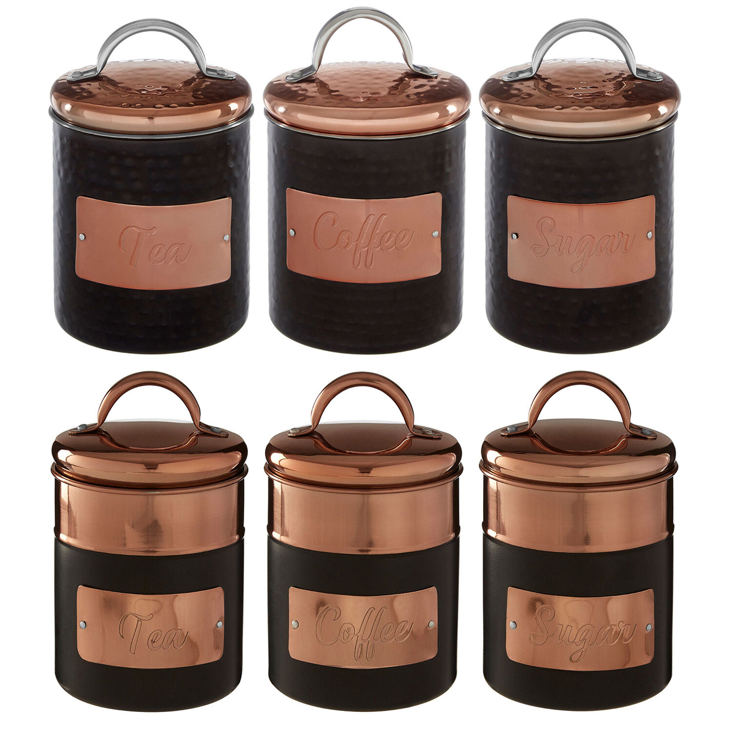 Prescott Retro Tea Coffee Sugar Canisters Jar Air Tight Storage Tin ...