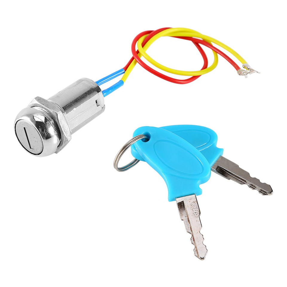 2 Wire Key Ignition Switch Locking Keys Lock for Electric Scooter ATV ...