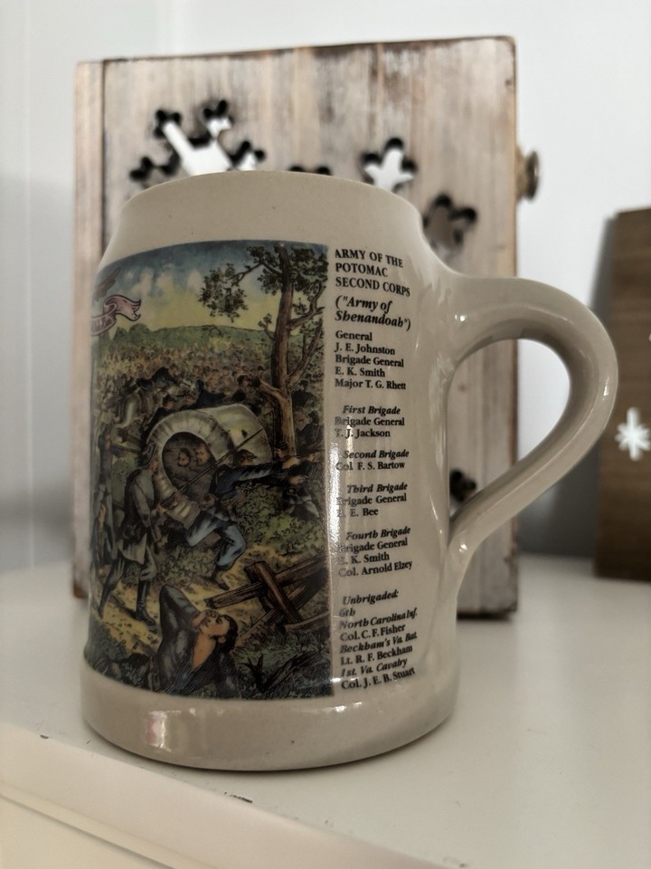 First Manassas July 21st 18613 Battle of Bull Run Civil War Stone Stein ...