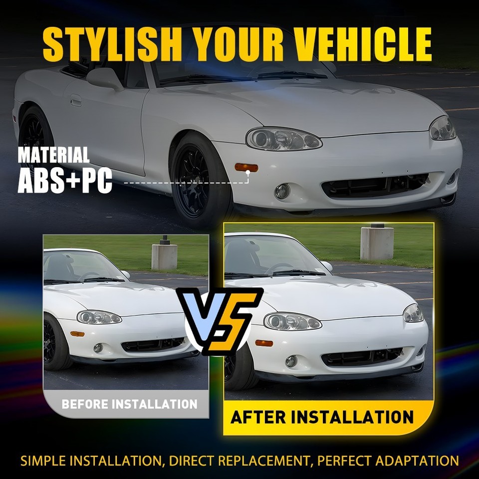 2x Amber Lens Front Side Marker Light Housing Kit For 1990-2005 Mazda ...