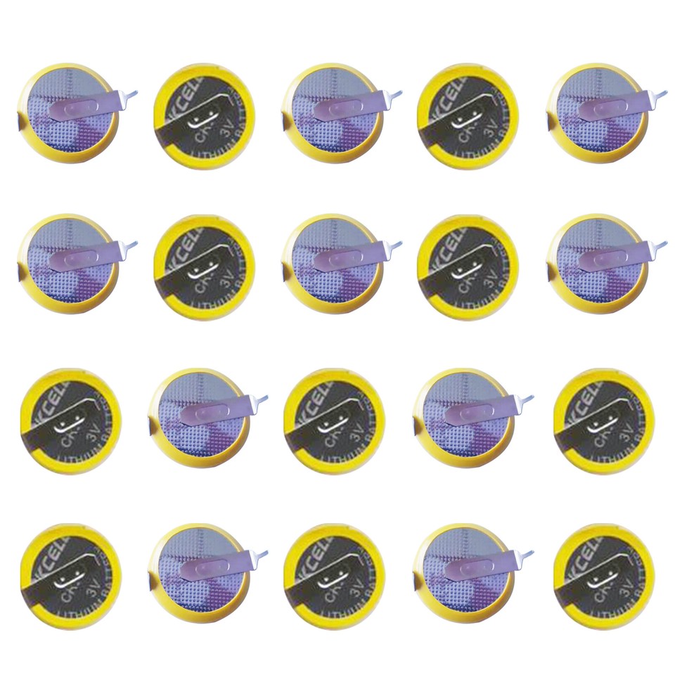 75 x PKCELL CR2032 3V Lithium Battery with Solder Tabs Coin Cell Tabs ...