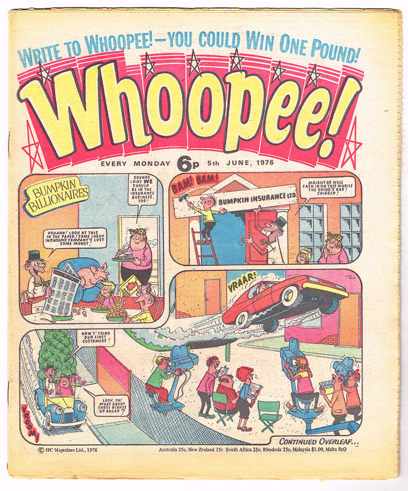 Whoopee!! 5th June 1976 comic (ToyBoy EvilEye Bumpkin Billionaires ...