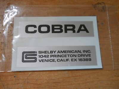 FORD SHELBY COBRA GT350 COBRA KITS PACKAGE 289 VALVE COVER DECAL ...