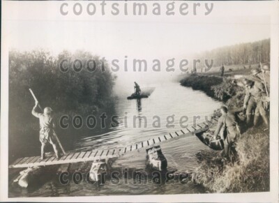1937 Soviet Troops Build Pontoon Bridge During Maneuvers Moscow Press ...