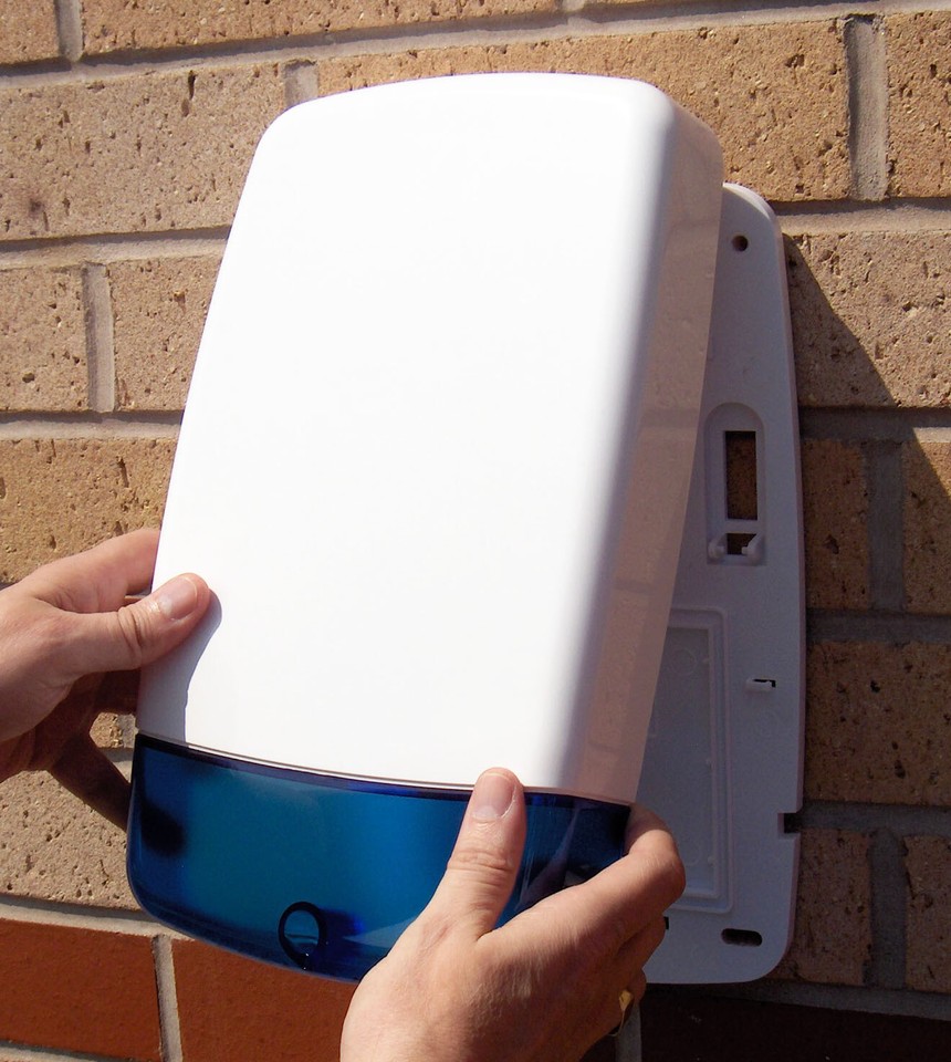 Dummy / Decoy Alarm Bell Box, Dual flashing LED's & printed security ...