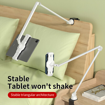 Long Arm Clip Phone Holder Tablet Clamp Holder Lazy Desktop Bed Support ...