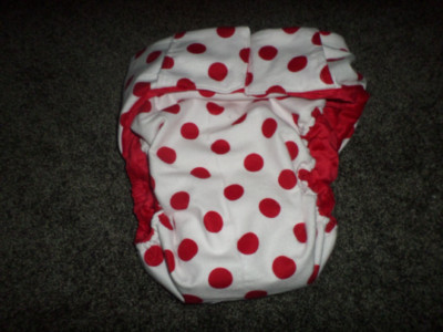 Adult Diaper, Red and White Polka Dot, Ultimate Comfort For Sensitive ...