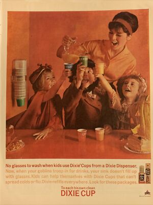 1968 vintage Dixie Cup Print ad, To Each His Own Clean Dixie Cup | eBay