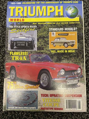Triumph World Magazine No.21 Aug- Sept 1998 Spitfire, Tr4A, Herald etc ...
