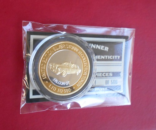 Gold Ford Falcon GT Coin/token Finished in 999 SILVER & 24K GOLD LTD ...