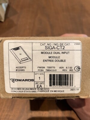 Edwards Dual Input Module Siga-ct2 SIGACT2 -NEW | eBay
