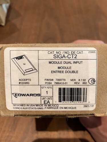 Edwards Dual Input Module Siga-ct2 SIGACT2 -NEW | eBay