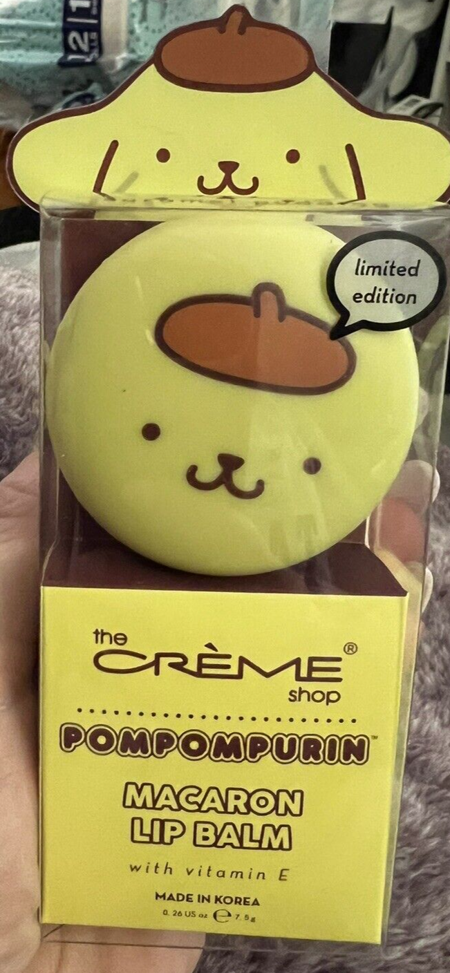 The Creme Shop Pompompurin Macaron Lip Balm Caramel Pudding 0.26 Oz 7 ...