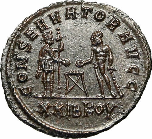 MAXIMIAN w HERCULES Authentic Ancient 289AD Genuine Original Roman Coin ...