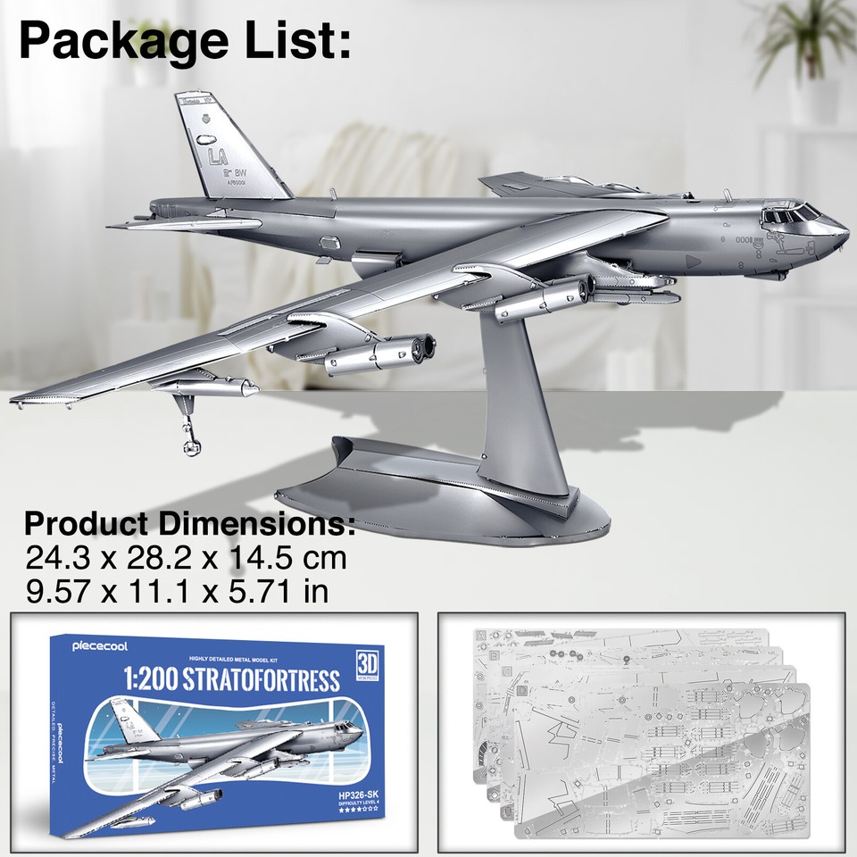 Piececool 3d Model Kits 1:200 Stratofortress Metal Model Puzzles ...