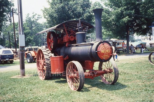 1990 COLOR SLIDE 1304 Ohio? Antique Reeves Steam Tractor Farm Farming ...
