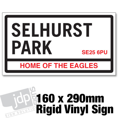 CRYSTAL PALACE 'SELHURST PARK' REPLICA ROAD SIGN | eBay UK