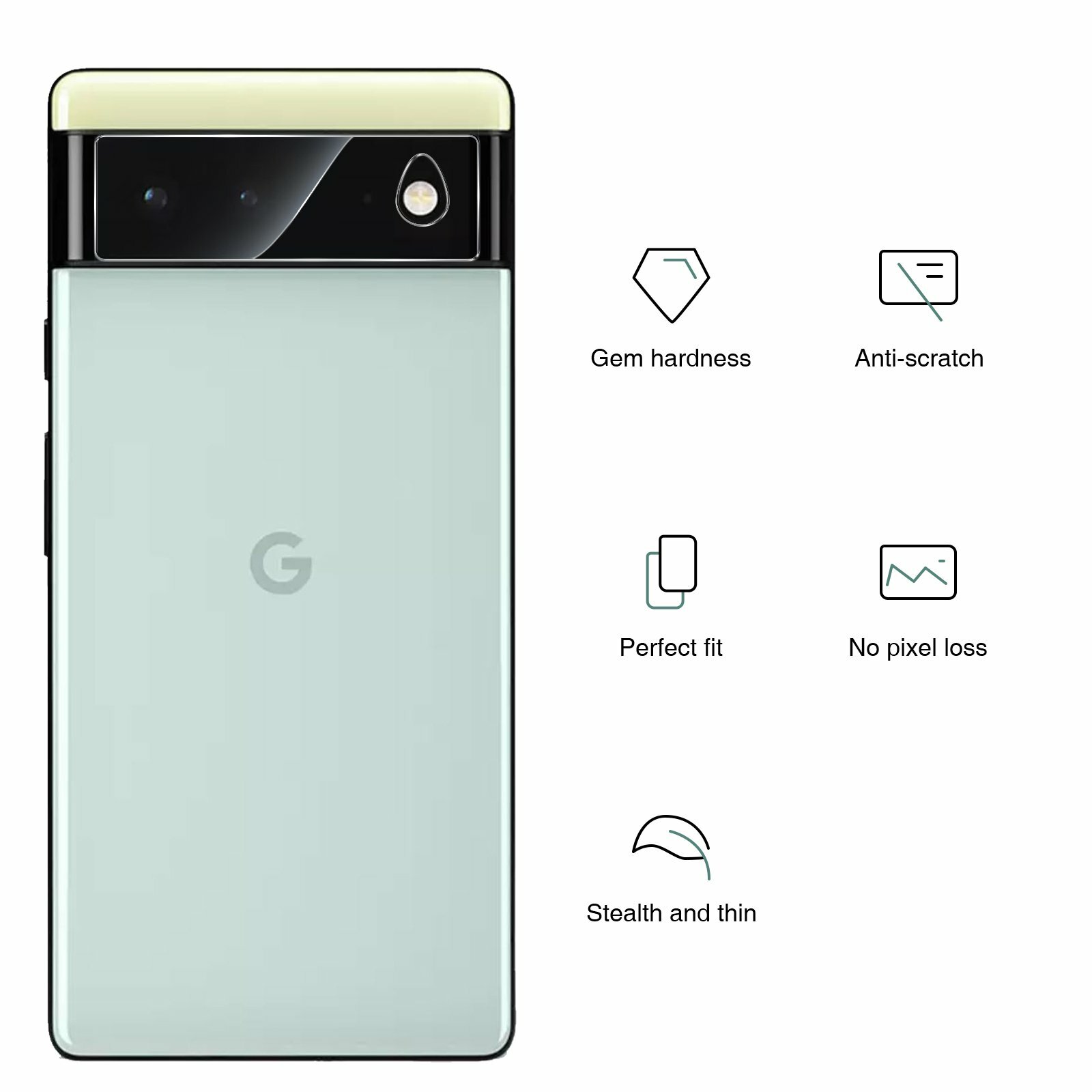 2-Pack For Google Pixel 6 / 6 Pro Camera Lens Tempered Glass Screen ...