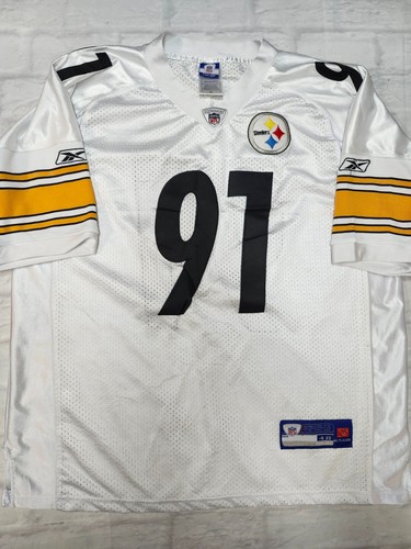 Reebok NFL Pittsburgh Steelers Jersey 91 Smith in White Size 48 | eBay