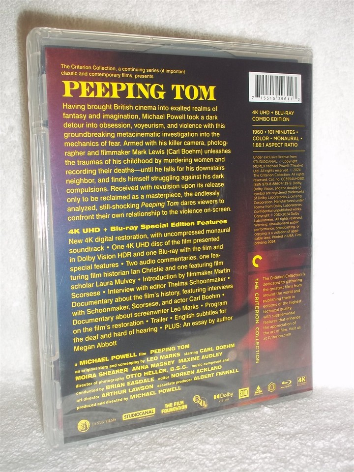 Peeping Tom (4K/Blu-ray, 2024) NEW‎ Carl Boehm Moira Shearer Anna ...