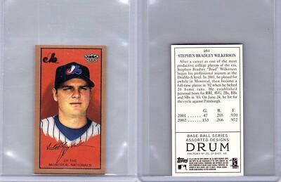 2003 Topps 205 Drum Back Mini Parallel Brad Wilkerson #261 Montreal ...