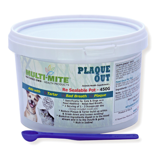 PLAQUE OUT MM-PLQOUT2 Dog and Cat Plaque Off Tartar Removal - 450g for ...
