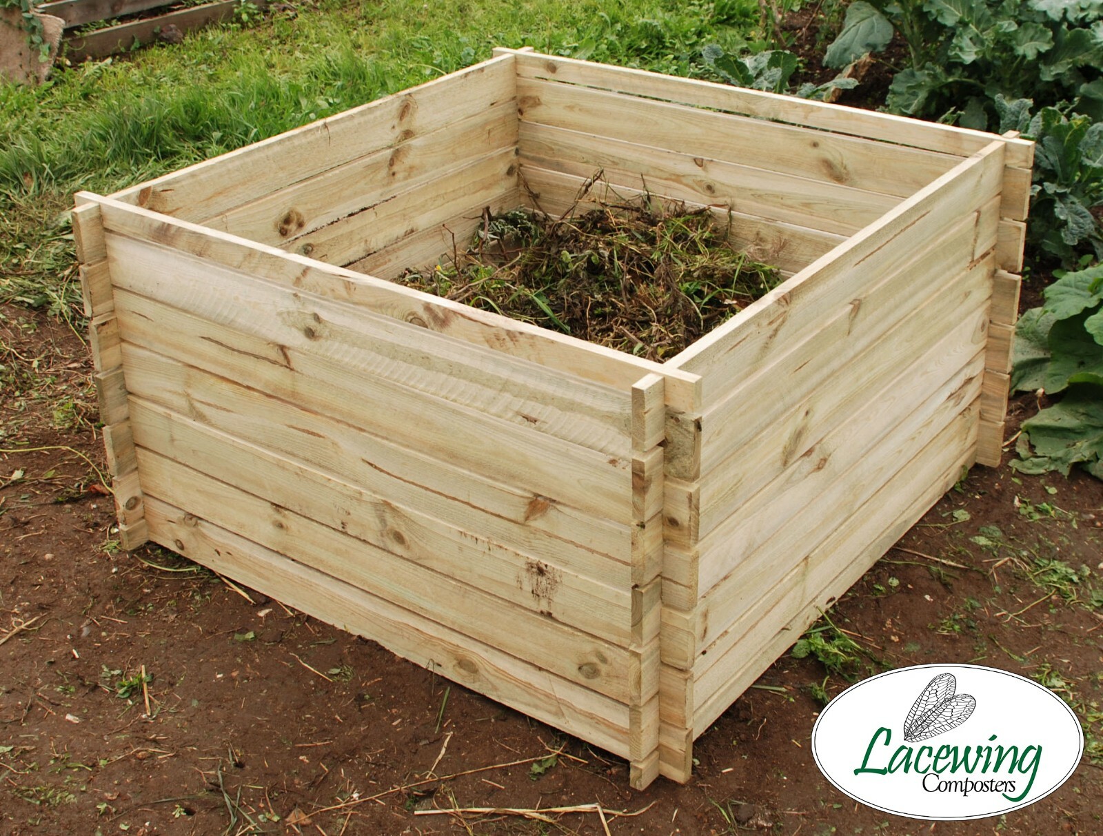 Wooden Compost Bin Composter Garden Waste Bins Composting Large 890L by ...