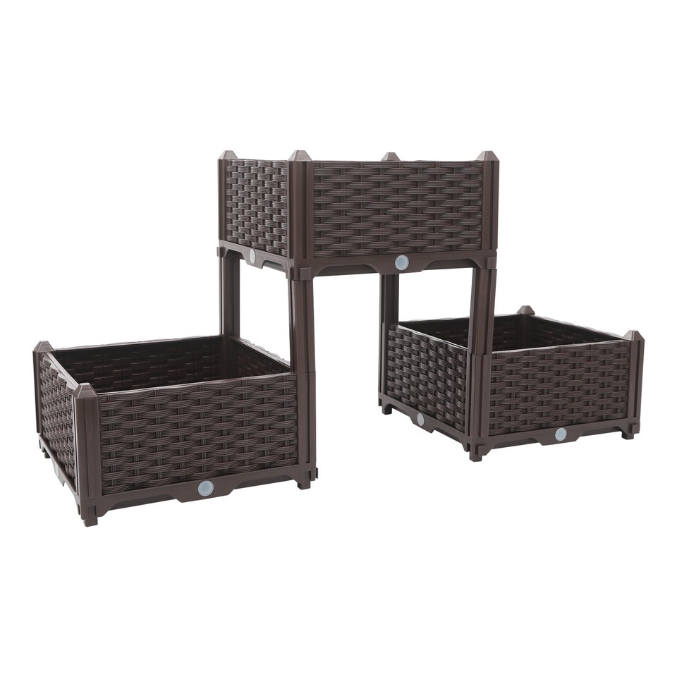 Plastic Planter Raised Bed Elevated Planter 5.91" Garden Box Raised ...