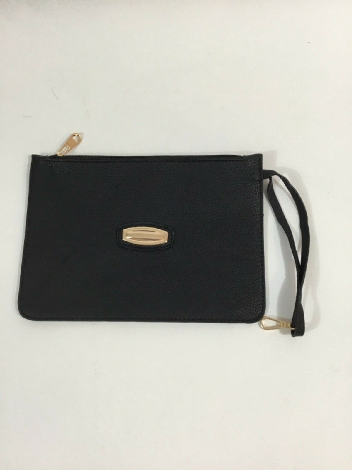 3 Matching Faux Black w/ Gold Emblem Bags (Tote Bag, Crossbody Purse ...