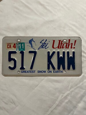 LICENSE PLATES UTAH 517 KWW 2011 | eBay
