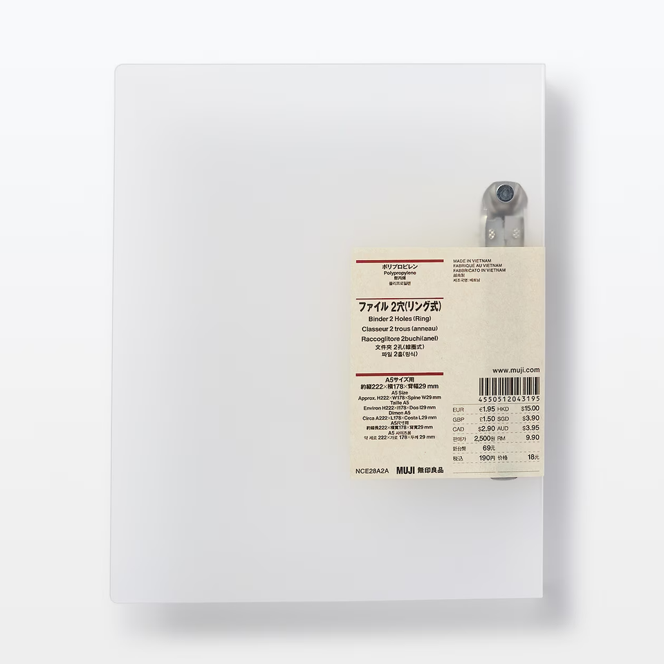 MUJI Polypropylene file 2 holes (ring type) for A5 size | eBay