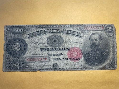 US Currency 1891 $2 Treasury Note Red Seal “McPherson” 7.5x3 | eBay