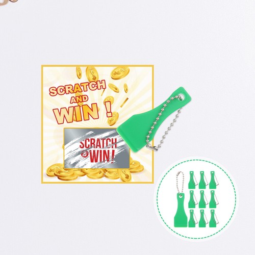 10 Pcs Sticker Scraper Scratcher Tool Keychain for Scratchcards Tools ...