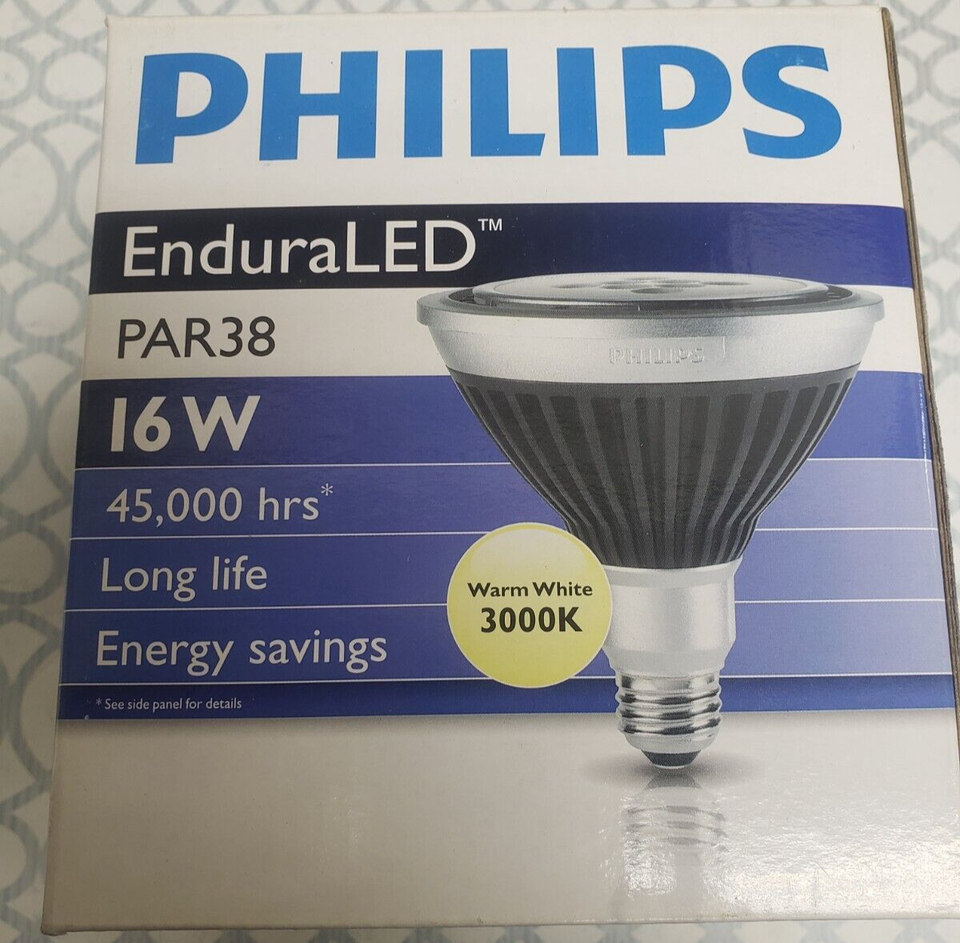 PHILIPS ENDURA LED 16PAR38/END/FL25, 3000 120V 16W WARM WHITE (BOX OF 6 ...