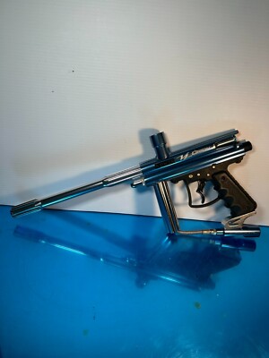 VL Viewloader Orion Chrome & Blue Bolt Frozen Handheld Paintball Marker ...
