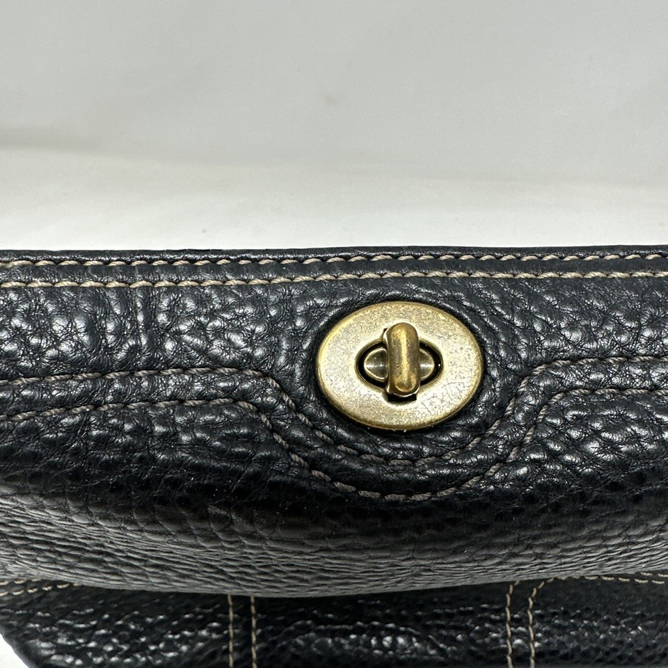 Coach Twist Lock Black Pebbled Small Leather Shoulder Bag E0769-10946 ...