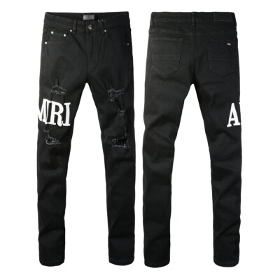 AMIRIS men jeans Black gray Repair Low Rise Skinny Denim pants 28-40 ...