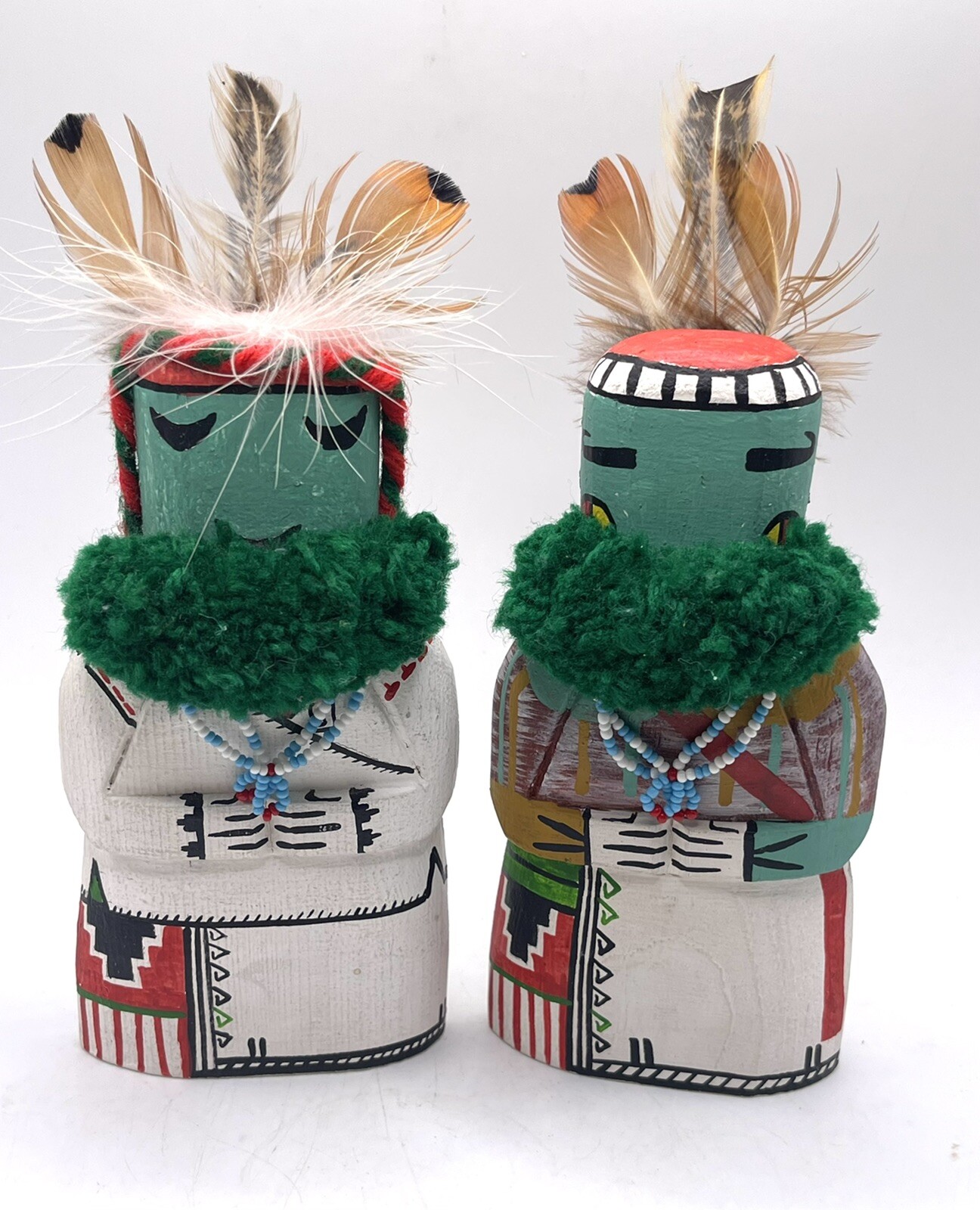 " RONALD YAVA HOPI "NAVAN FLAT POLYCHROME KACHINA MASHANTA KUWAN Wood ...