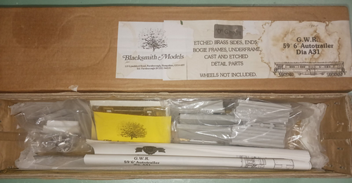 GWR 7mm "O" SCALE 59' 6" PASSENGER CAR KIT; BLACKSMITH MODELS; BRASS ...