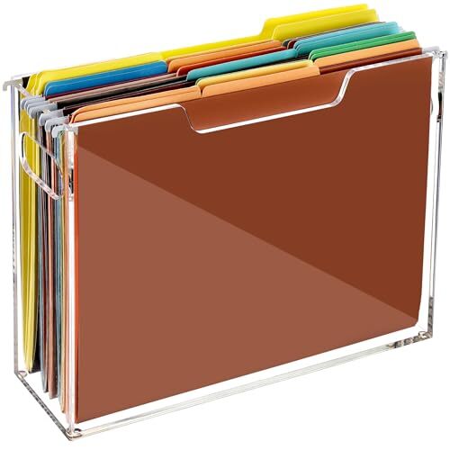 Hanging File Organizer, Acrylic File Holder with Handles, File Folder ...
