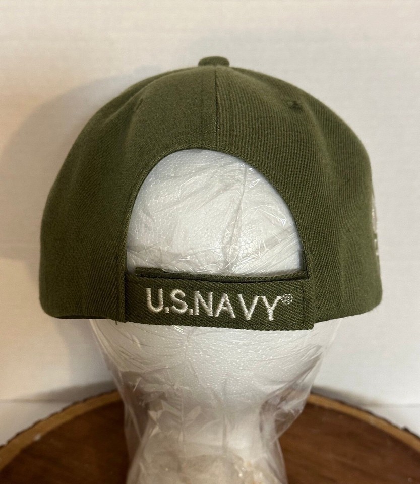 US Navy Green/Tan Hat Cap Adjustable Embroidered Military New with Tag ...