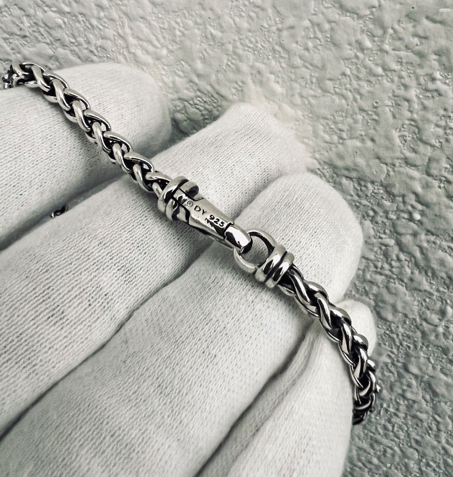 David Yurman Sterling Silver .925 Wheat Chain Men's B… - Gem