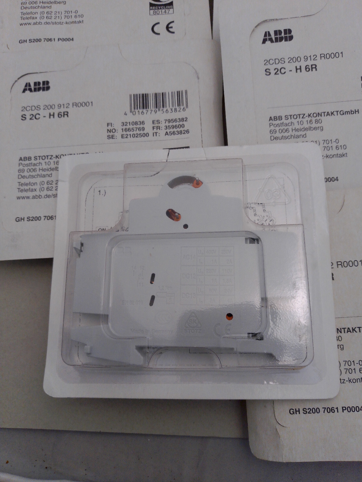 (1 PIECE) ABB S2C-H6R Auxiliary device for distribution boards ...